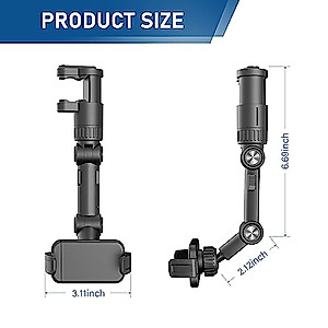 Dewkou 1 PC Rearview Mirror Phone Holder for Car, Universal Rotating Retractable Car Phone Holder, GPS Holder, Anti-Shake Multifunctional Design for Most Mobile Phone and Car Rearview Mirror (Black)