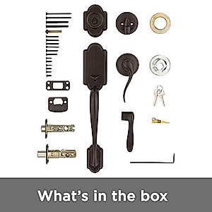 Kwikset Arlington Single Cylinder Handleset with Tustin Lever Featuring SmartKey Security in, Venetian Bronze