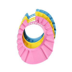 Baby Bath Soft Cap Adjustable Soft Bath Cap Shampoo Protection Products for Baby Kids Child Shower 3PCS