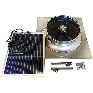 Remington Solar 20-Watt Gable Solar Attic Fan with Thermostat/Humidistat (20 x 20 x 6 IN) - Brushless Motor – Solar Vent Fan - Hail and Weather Resistant – Solar Powered Attic Fan for Homes