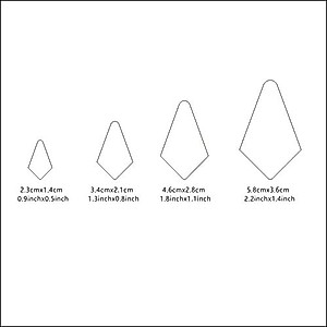 Set of 4 Diamond Geometric Shape Polymer Clay Cutter, Cookie Cutter