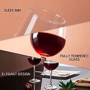 HAKEEMI Fully Tempered Wine Glasses set of 12, 12 oz Durable Red Wine Glasses for Wedding, Party, Dishwasher Safe