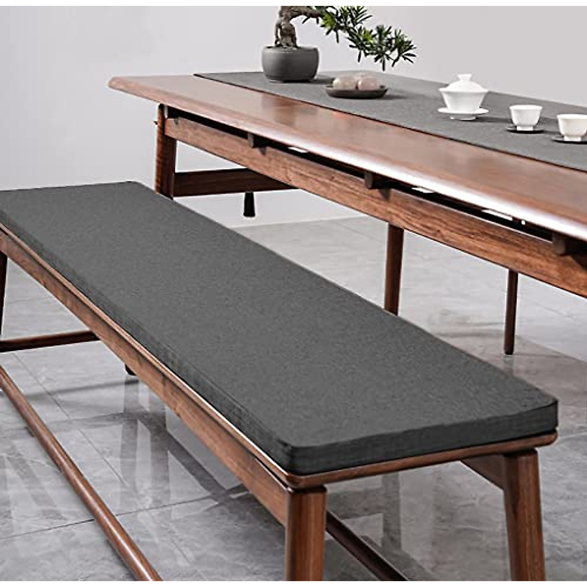 MYLSMPLE Bench Cushion Chair Pad Outdoor Bench/Swing Cushion Slip Cover Water Resisitant UV Protection Indoor Patio Furniture Cushion Cover with Zipper Replacement Cover (36"X18"X2", Dark Grey)