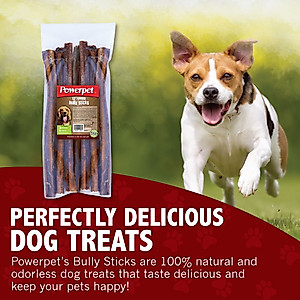 Natural Dog Chew - Powerpet: Bully Sticks - 12” Jumbo Bully Sticks - 7 Ct - Odorless - Helps Improve Dental Hygiene - 100% Natural & Highly Digestible - Helps Keep Your Dog Healthy & Happy