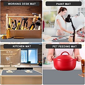 Extra Large Silicone Mats for Kitchen Counter 47"x23.6”, Largest Heat Resistant Mat, Nonslip Waterproof Silicone Mat, Multipurpose Countert Protector Mat, Baking Mats, Pastry Mat, Place Mats, Gray