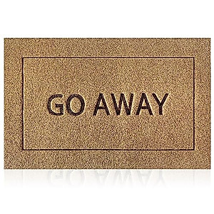 JJUUYOU Go Away Door Mat Durable Welcome Mats Outdoor Front Door Indoor Non Slip Backing Doormat Funny Rubber Door Decor for Patio, Easy Clean Patio Entrance Mat