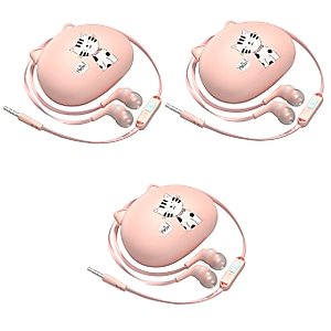 UKCOCO Wire Headphones 3pcs Universal Wired Headset Color Card Headphone Box Bass Ear Buds Wired