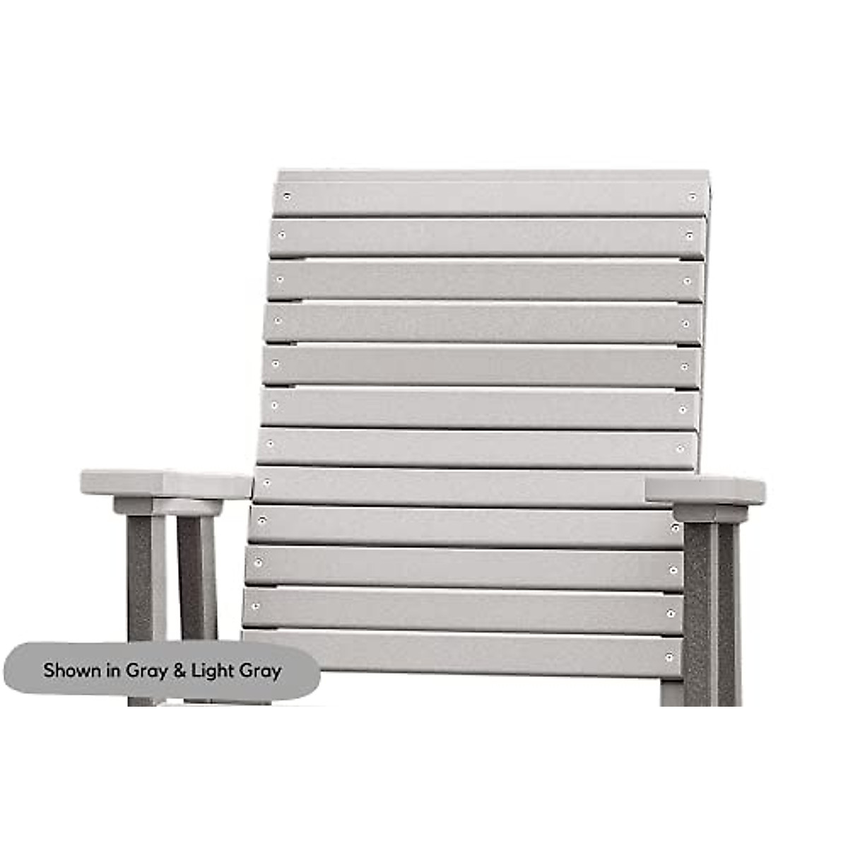 DutchCrafters Modern Horizontal Slat High Back Poly Glider Outdoor Patio Chair (Black & Blue)