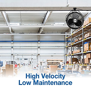 Air King 9718 18-Inch Industrial Grade Ceiling Mount Fan,Black