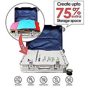 VMSTR Travel Vacuum Storage Bags with Electric Pump, 6 Pack Space Saver Bags for Clothes, Vacuum Bags for Blankets, Pillow, Toys