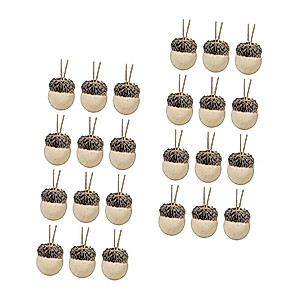 BESTOYARD 24pcs Felt Pine Cones Christmas Decor Mini Craft Balls Acorn Mantel Hanging Acorns Christmas Pinecone Felt Balls White Xmas Decor Props Christmas Hanging Ornaments Small Ball Props