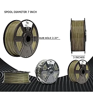 WYZworks PLA 1.75mm [ Military Olive Green ] Premium Thermoplastic Polylactic Acid 3D Printer Filament - Dimensional Accuracy +/- 0.05mm 1kg / 2.2lb + [ Multiple Color Options Available ]