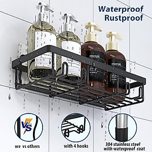 Liuoud Shower Caddy 10 Pack, Shower Organizer Shelves for Inside Shower, Bathroom self Adhesive Shower Rack, Durable Stainless Steel Shower Basket Wall Storage,Rustproof