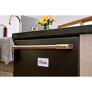 Black and White Wood Clean Dirty Dishwasher Magnet, Reversible Dish Washer Sign, Double Sided Strong Kitchen Flip Indicator, Bonus Universal Magnetic Plate, Neutral Rustic White and Black Magnet