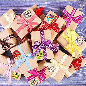 Happy Birthday Stickers for Kids 1 Inch 1000 Labels 2 Roll Adhesive Stickers for Happy Birthday Party and Baby Shower Decorative, Envelope Sealing, Gift Wrap