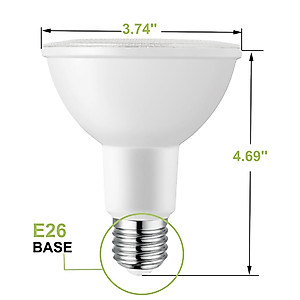 KENESCALR PAR30 LED Flood Long Neck Dimmable 3000K Warm White 12W(75Watt Halogen Equivalent) Spot Light Bulbs E26 1200LM 40 Degree Indoor/Outdoor 4 Pack