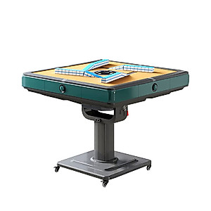 Funho USA 3rd Generation Rotor-Wing Automatic Mahjong Table with 44 Chinese Style Mahjong Tiles of 2 Sets Folding Style