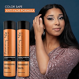 Sunny Isle Jamaican Black Castor Oil Extreme Hydrating Shampoo & Conditioner 10.1oz, Intensive Repair Masque 16oz and Extra Dark JBCO 2oz, 4-Piece Hair Growth Repair Bundle