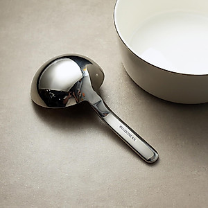 KOILAI Heavy Duty Big Spoon Mirror Polished Asian Soup Spoons (Short Handle),Premium Food Grade 18/10 Stainless Steel Spoons,Durable Metal Spoons,Serving Spoon,Tablespoon,7 Inches, 18.2cm, Silver