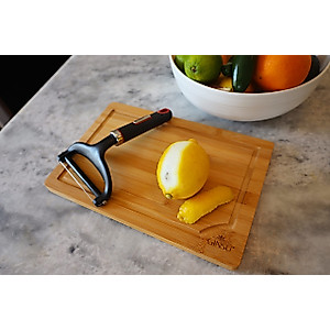 Ginsu Cutting Board Set – 3Pcs Bamboo Cutting Board for Chopping, Slicing, Dicing – Heavy Duty Butcher Block Countertop Household Supplies – Protects Cooking Surface, Knife Blade