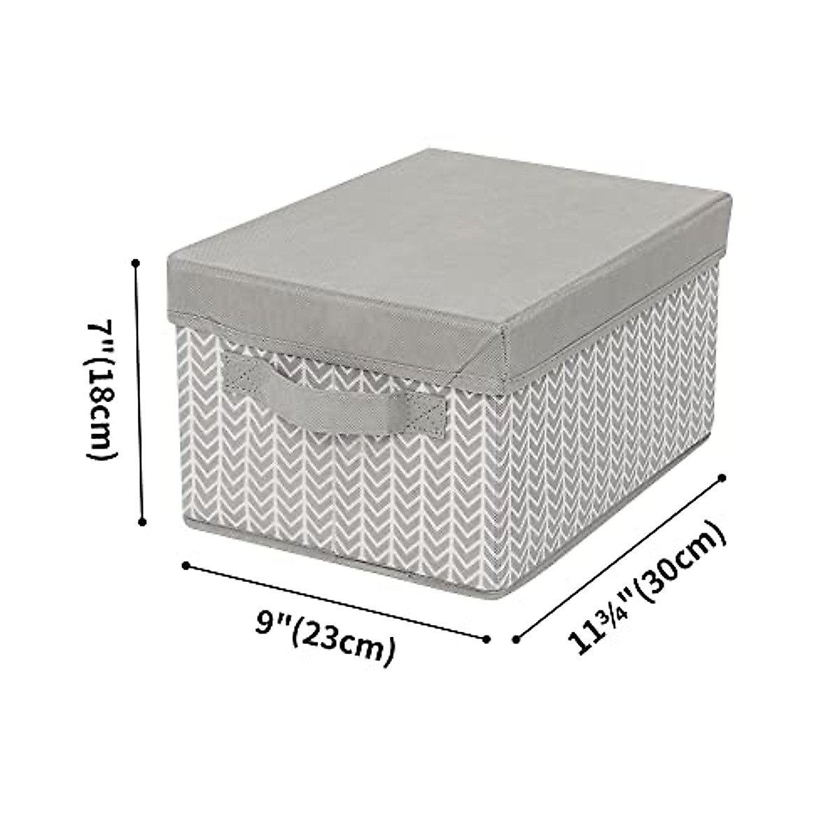 GRANNY SAYS Storage Bins Fabric, Shelf Baskets for Closet Organization, Stackable Boxes Storage Containers for Closet Wardrobe Cabinet Shelf Organizing, Gray/White, Medium, 3-Pack