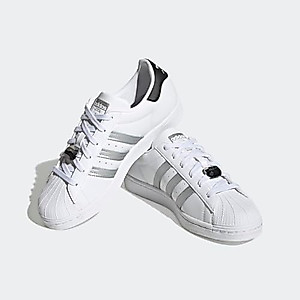 adidas Women's Superstar Sneaker, White/Silver Metallic/Black, 9