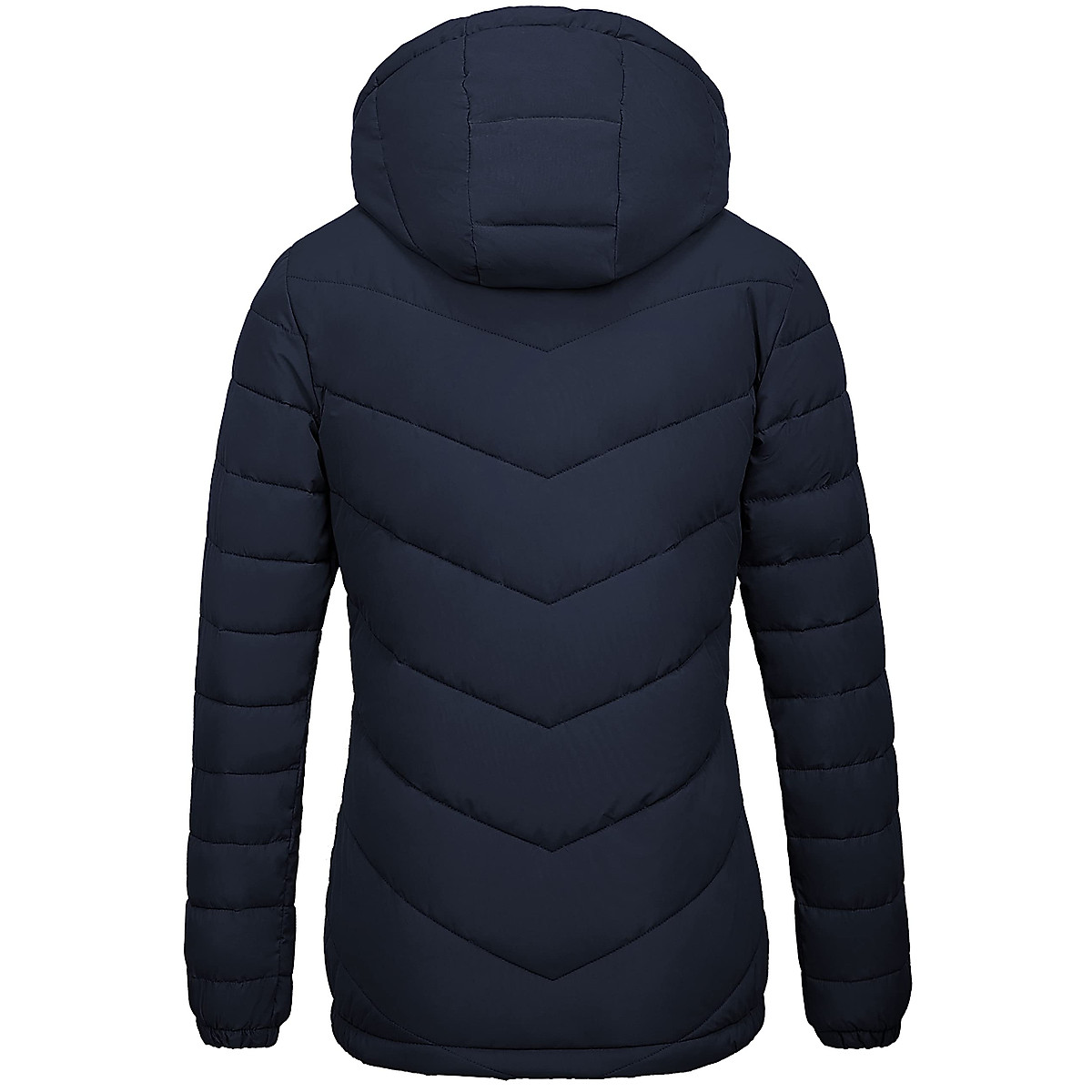 wantdo Women's Warmer Puffer Jacket Hooded Bubble Coats Casual Wear Navy Large