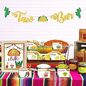 Homond Taco Bar Decoration Kit, Taco Bar Banner Sign Tents Garland for Fiesta Mexican Cinco De Mayo Themed Party, Bachelorette Bridal Shower, 22pcs.