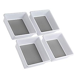 LIVORINI Drawer Organizers | Kitchen Drawer Organizer, Desk Drawer Organizer, Junk Drawer Organizer | Organization and Storage Tray [4 Pcs]