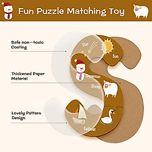 TAOZI&LIZHI Kids Puzzles Alphabet Puzzles for Kids Ages 3-5, ABC Learning for Toddlers 1-3, Sight Words Letter Puzzles Color Animals Montessori Toys Educational STEM for Preschool Boys Girls