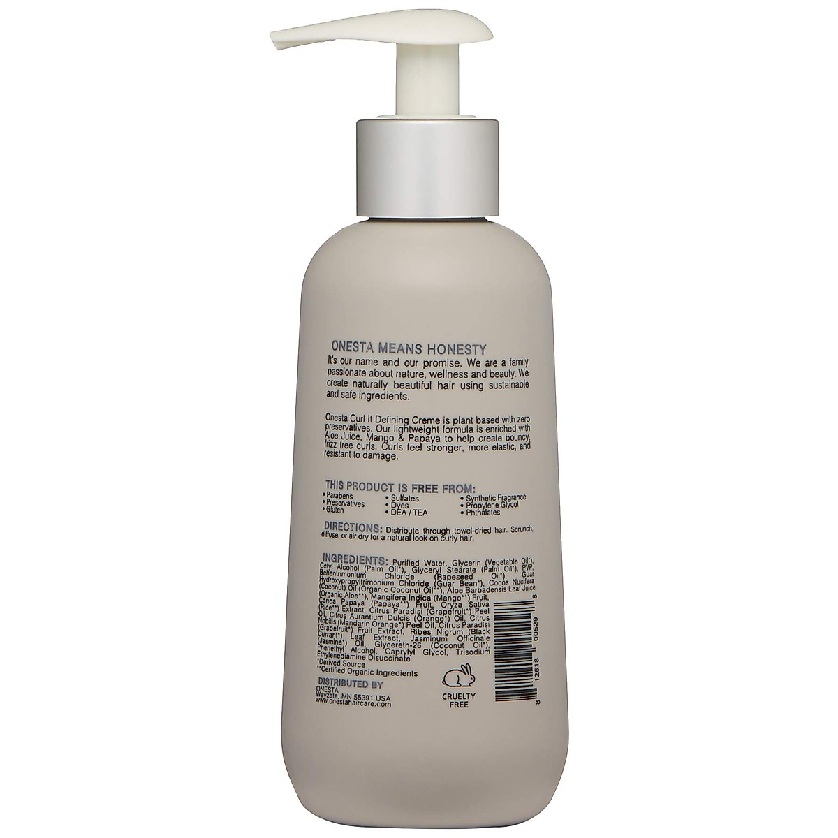 Onesta Hair Care Plant Based Curl It Defining Crème for Curly Hair, 8 Ounces (Pack of 1)
