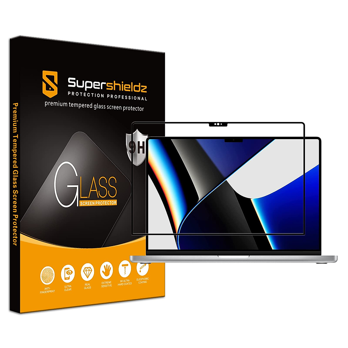 Supershieldz Designed for MacBook Pro 16 inch (M4, M3, M2, M1, Pro/Max) [2021-2024 Release] Tempered Glass Screen Protector, Anti Scratch, Bubble Free
