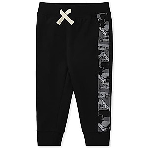 The Children's Place Baby Toddler Boys Long Sleeve Fashion Shirt and Jogger Pants Set 2-Pack, Black, 18-24 Months