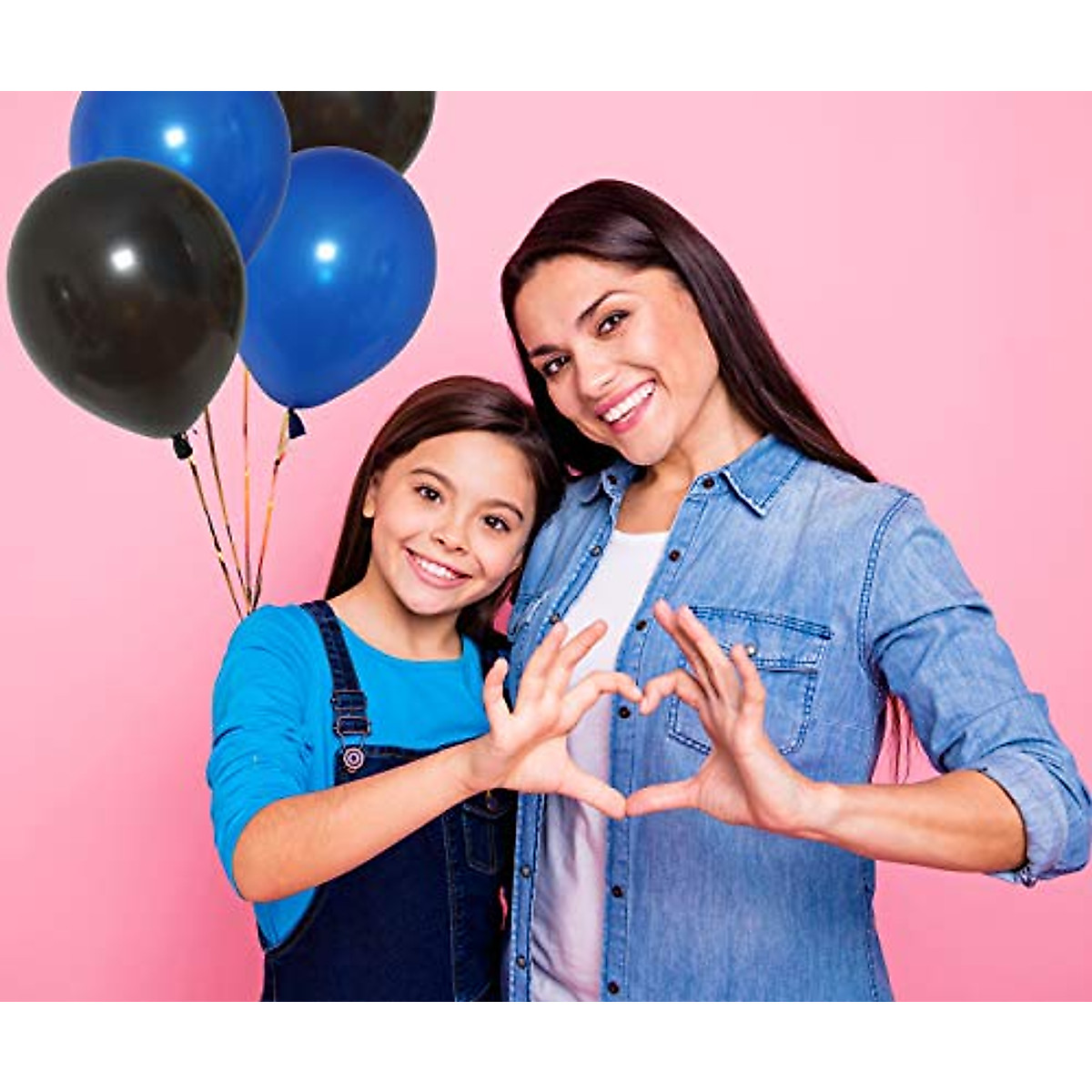 Blue and Black Latex Balloons + DIY Garland Kit - 12 Inch 50pcs