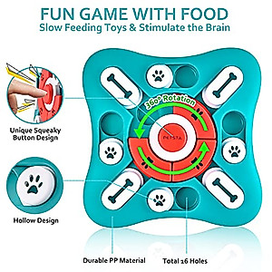 Dog Puzzle Toys, Squeaky Treat Dispensing Dog Enrichment Toys for IQ Training and Brain Stimulation, Interactive Mentally Stimulating Toys as Gifts for Puppies, Cats, Small, Medium, Large Dogs