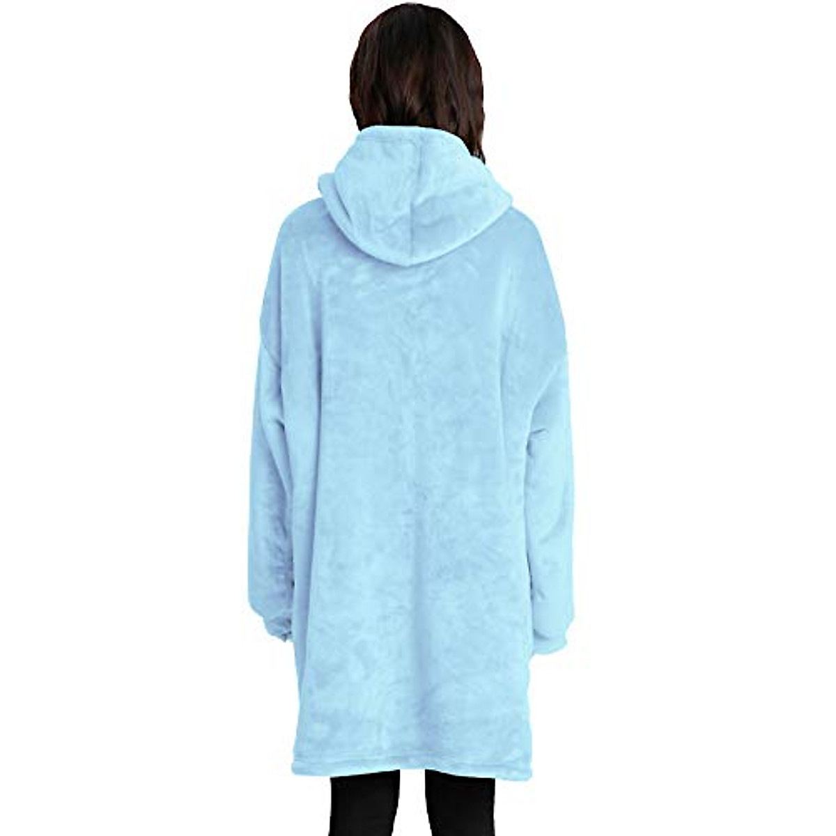 Cmtpuy Sweatshirt Blanket,Oversized Sherpa Hoodie,Fleece Blanket,Sherpa Pullover for Womens,Mens,Children,Wearable Blanket (Light Blue)