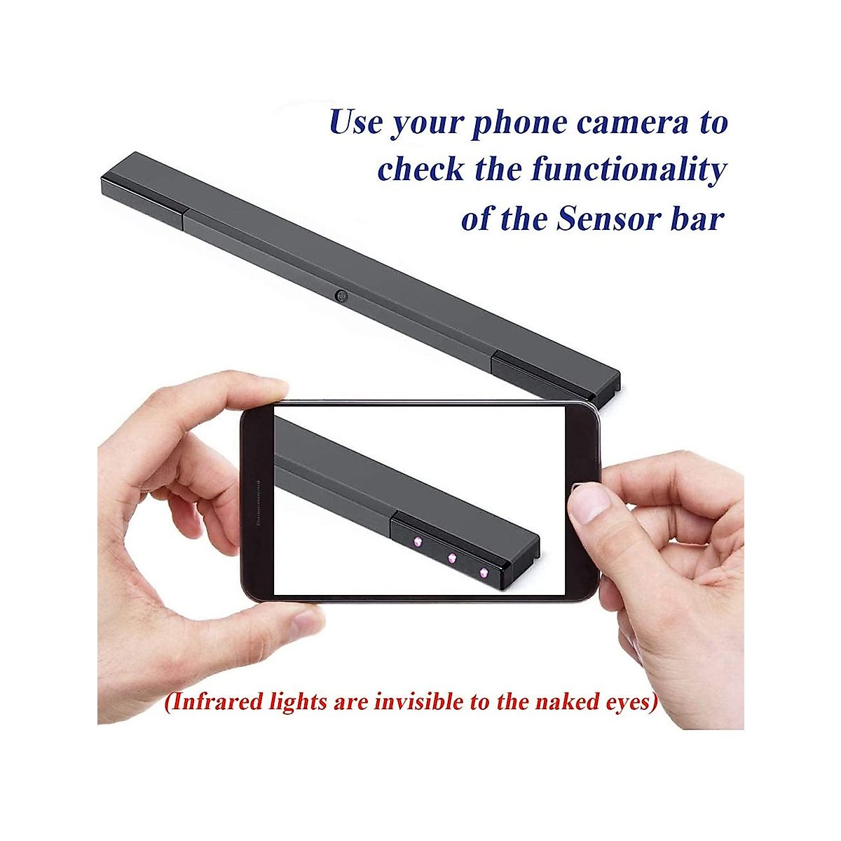 Tuboopy Wii Sensor Bar Wireless, Wiiu Infrared Ray Motion Sensor Bar for Wii/Wii U Console/PC (Black)