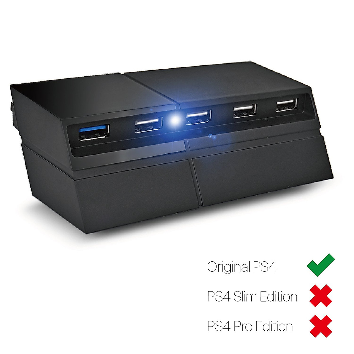 TNP 5 Port USB Hub for PS4 - USB 3.0/2.0 High-Speed Extender Adapter Accessories Expansion Hub Connector Splitter Expander for PlayStation 4 Gaming Console (Not for PS4 Slim, PS4 PRO)