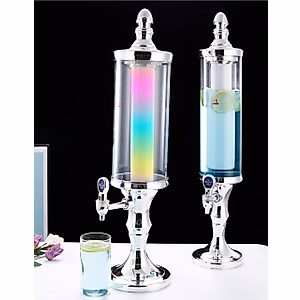 NOMAL Tabletop Wine Beer Tower Beverage Juice Dispenser with LED Colorful Shinning Lights for Bar Party Restaurant KTV Barbecue Restaurant (Silver,1.5L)