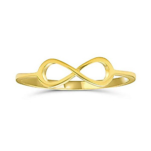 Bling Jewelry Infinity Figure Eight Stackable 925 Silver Symbol Ring,6