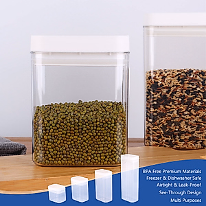 Airtight Food Storage Containers Set, 5 Pack BPA Free Plastic Cereal Containers with Easy Lock Lids, Storage Containers for Pantry Organization, Kitchen Canisters for Flour, Oats & Cereal