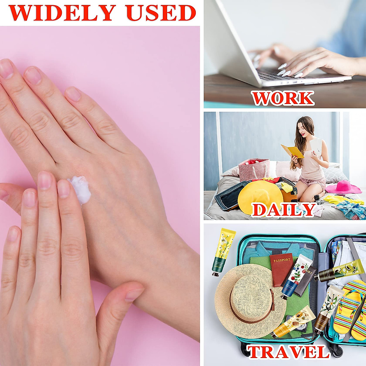 10 Pack Natural Botanical Fragrance Hand Cream Travel Gift Set for Chapped and Work Hands,Moisturizing Mini Hand Lotion Travel Size for Men and Women,with Natural Shea Butter and Aloe Vera - 30ml