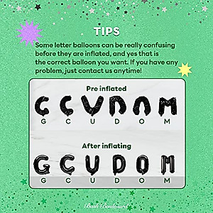 Generic 21st Birthday Balloon Banner, Black Color Scheme, Includes 1 Golden Ribbon and 2-3 Plastic Straws