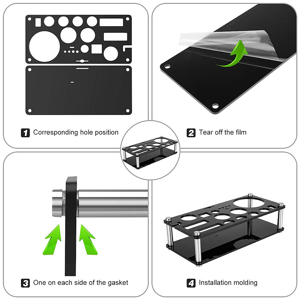 23 Piece Cocktail Shaker Set Bartender Kit with Acrylic Stand & Cocktail Recipes Booklet, Professional Bar Tools for Drink Mixing, Home, Bar, Party (Include 4 Whiskey Stones) - Black