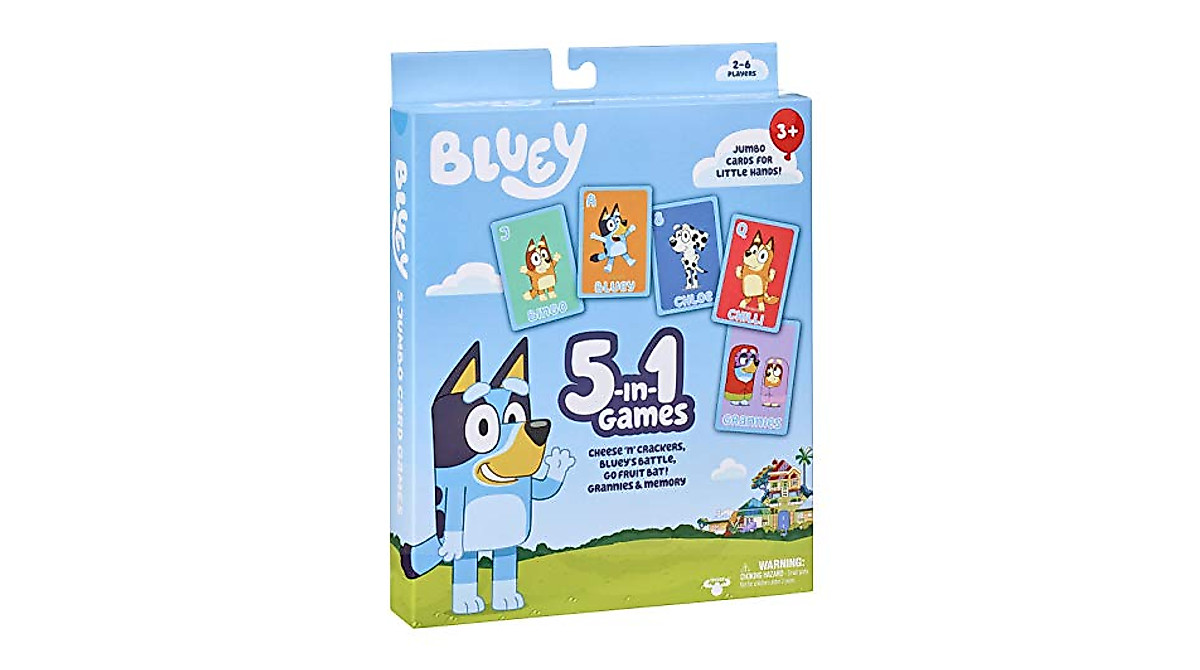 Bluey 5-in-1 Card Game Set with Jumbo Cards - Fun for Kids
