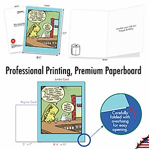 NobleWorks - Big Funny Birthday Greeting Card 8.5 x 11 Inch with Envelope (1 Pack) Large Jumbo Bday Welcome Mat J9283BDG