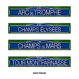 Beistle French Street Signs Cutouts, 4 by 24-Inch, Multicolored