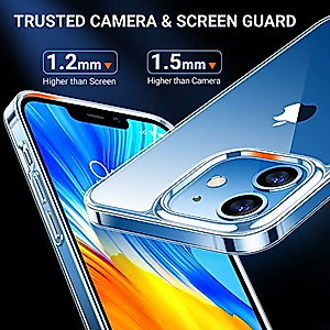𝟐𝟎𝟐𝟐 𝗨𝗽𝗴𝗿𝗮𝗱𝗲𝗱 TORRAS Diamond Clear iPhone 12 Case/iPhone 12 Pro Case [NO.1 Anti Yellow] [5.0 X-Shock Patent Military Grade Protective] Shockproof Hard Back Slim iPhone 12 Phone Case, Clear