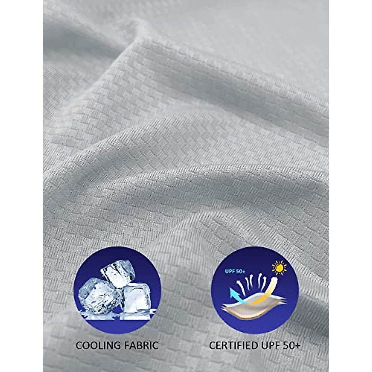 BALEAF Men's Long Sleeve Sun Shirts Hiking Fishing SPF UPF 50+ UV Protection Jackets Lightweight Quick Dry Cooling Outdoor Zip Up Light Grey 3XL