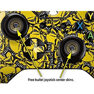 WraptorSkinz Decal Style Vinyl Skin Wrap compatible with XBOX One Original Wireless Controller Scattered Skulls Yellow - (CONTROLLER NOT INCLUDED)